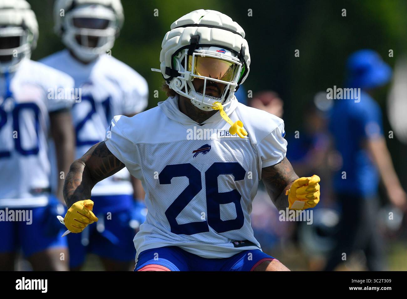 Buffalo Bills running back Ty Johnson (26) runs on the field during ...
