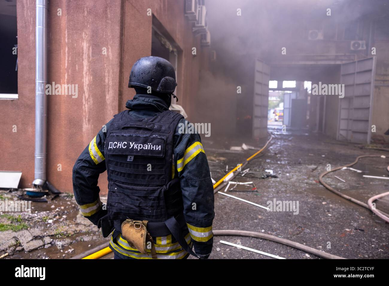 Emergency services respond after Russia struck a residential area with ...