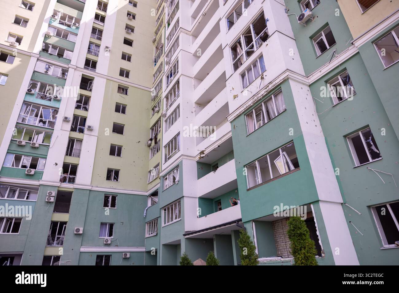 Emergency services respond after Russia struck a residential area with ...