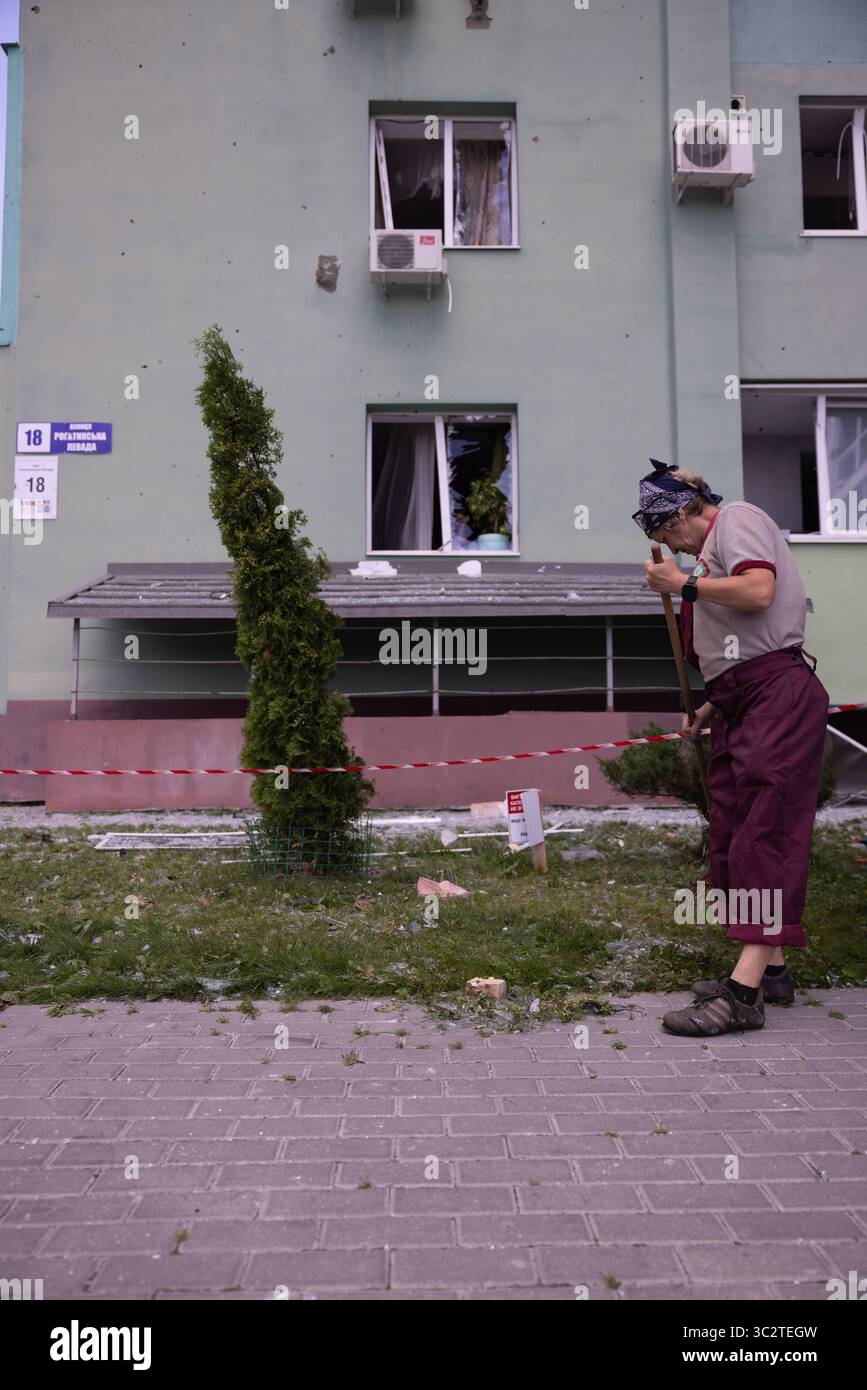 Emergency services respond after Russia struck a residential area with ...