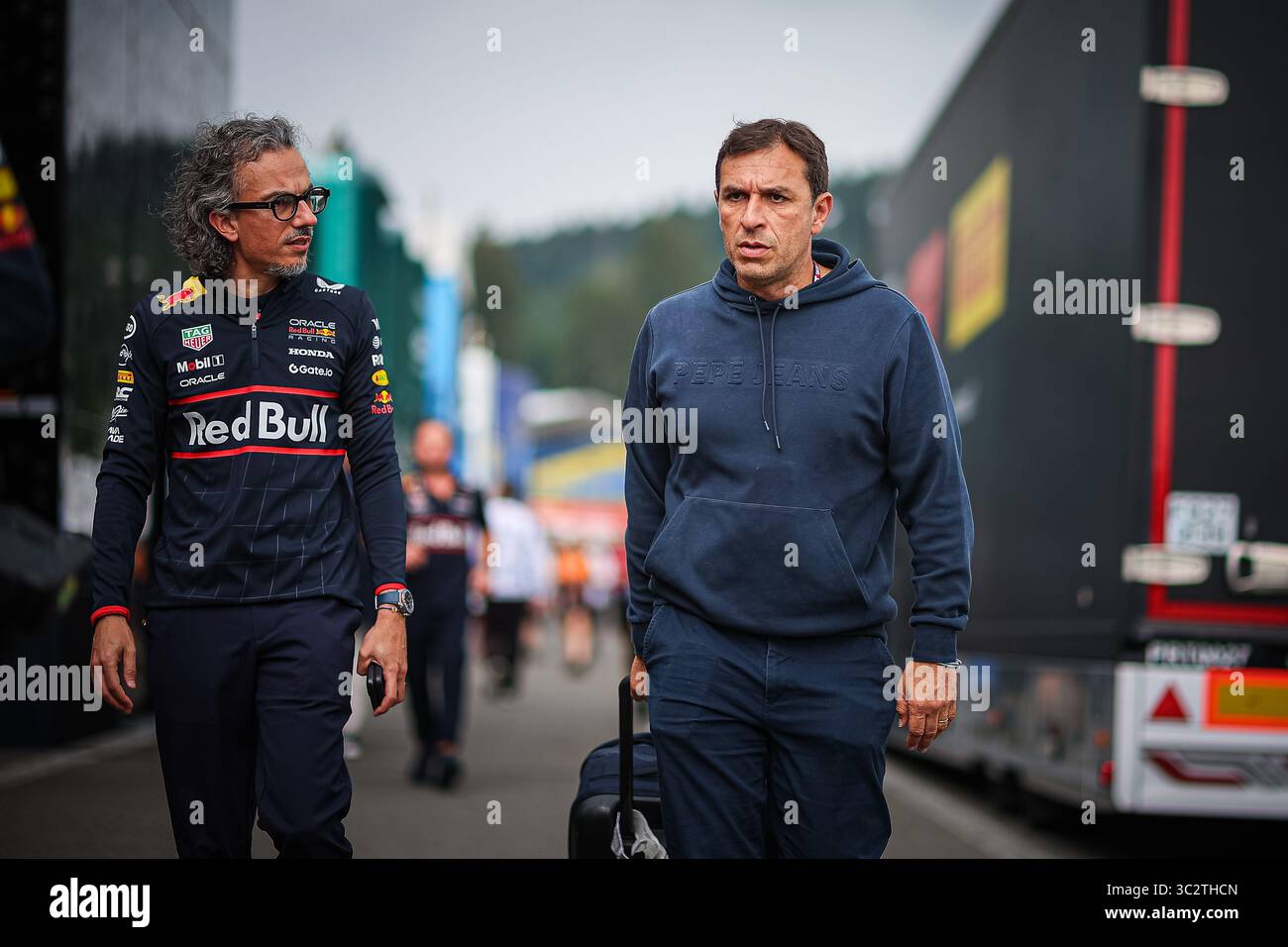 Laurent Mekies, Team Principal at Oracle Red Bull Racing, with Pierre ...