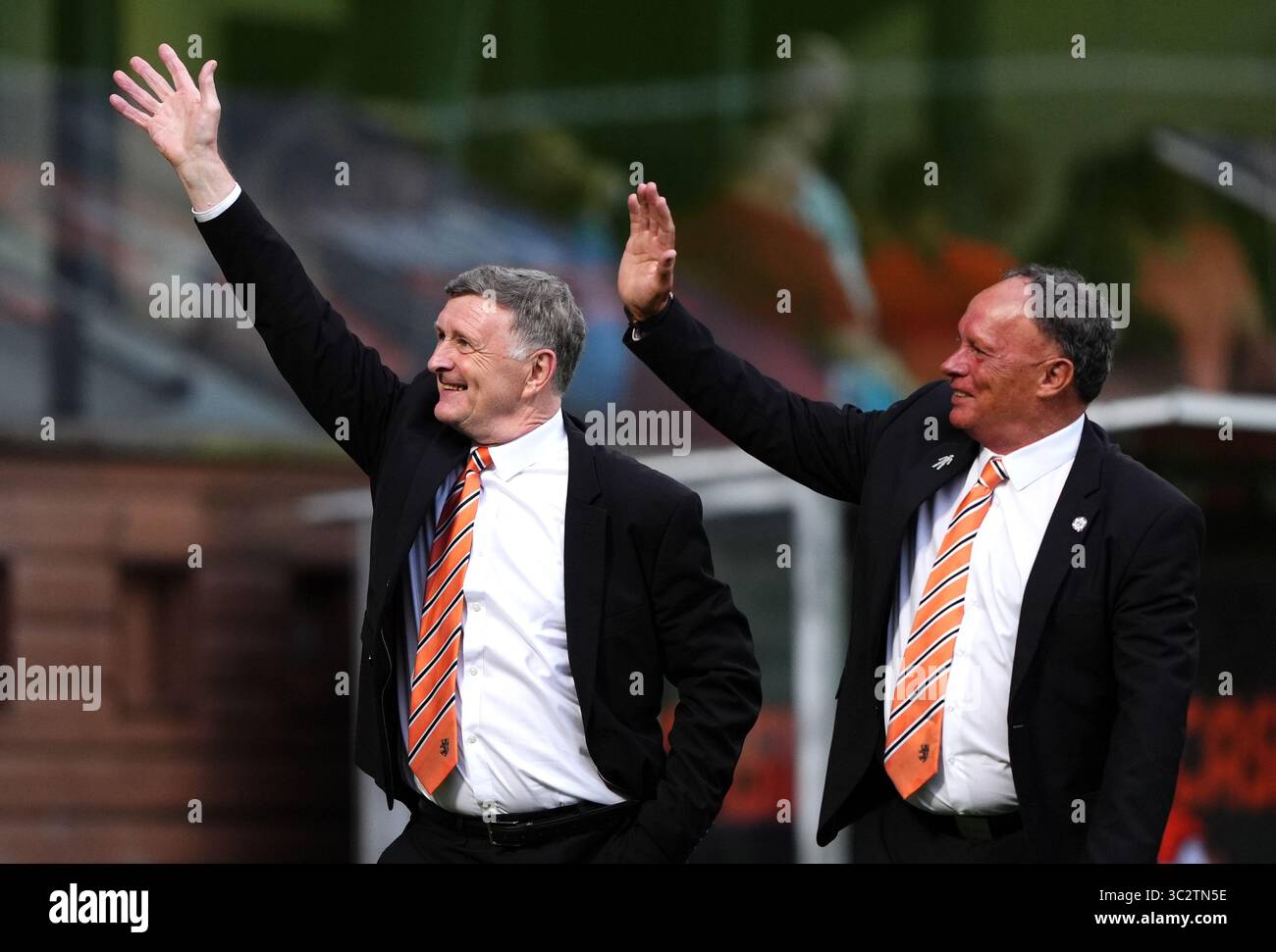 Former Dundee United players Paul Hegarty and John Holt during the UEFA ...