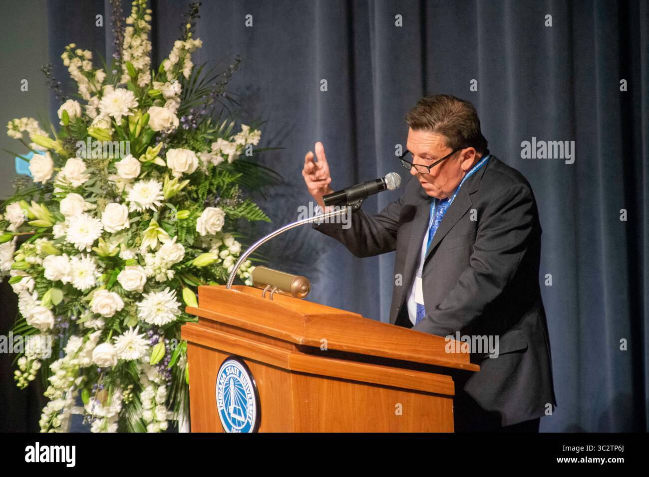 August 4, 2019, Terre Haute, Indiana, USA: ALEX KOR delivers a eulogy ...