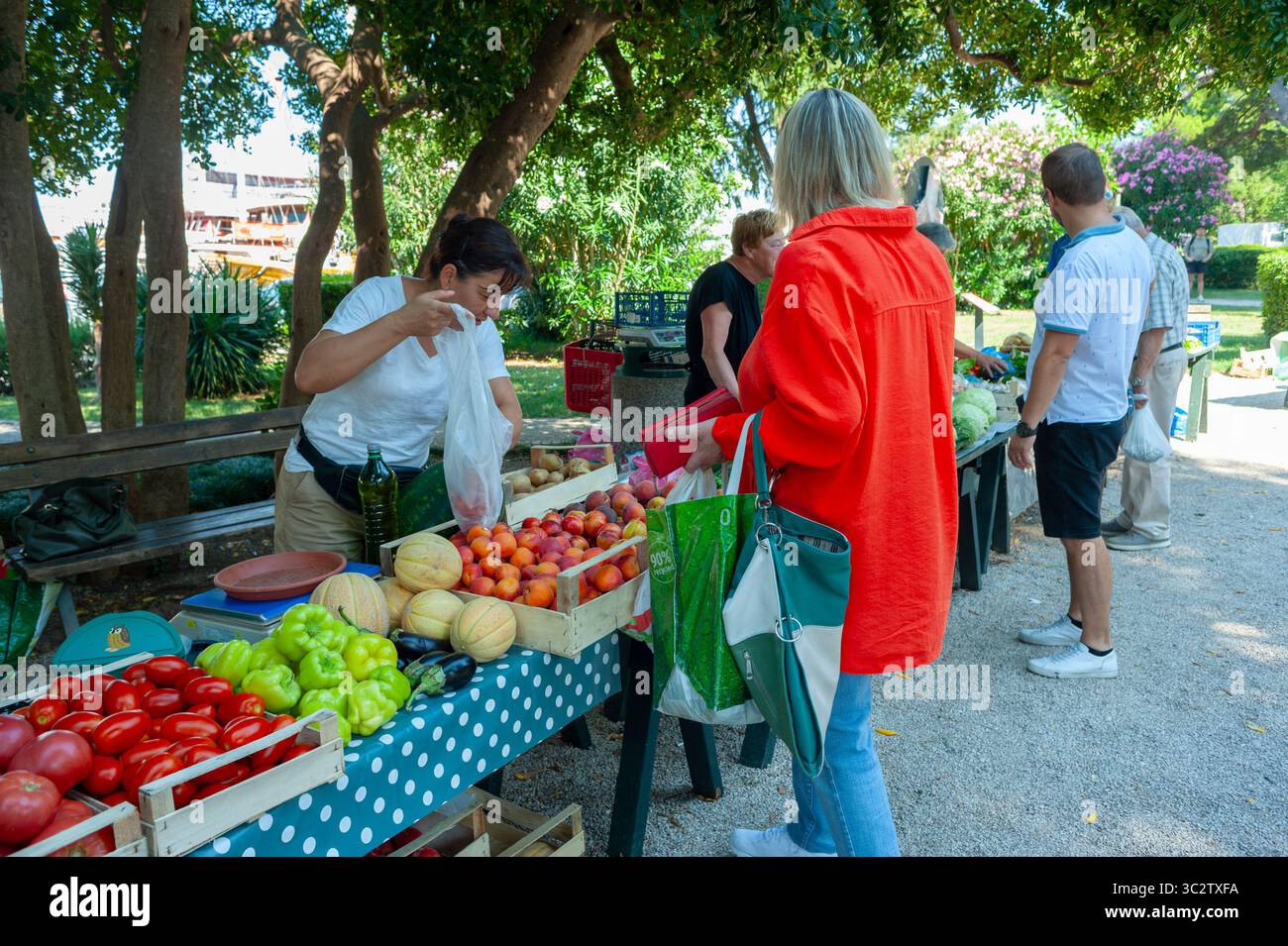 Dubrovnik, Croatia, People Shopping, Outside Street Food Market ...