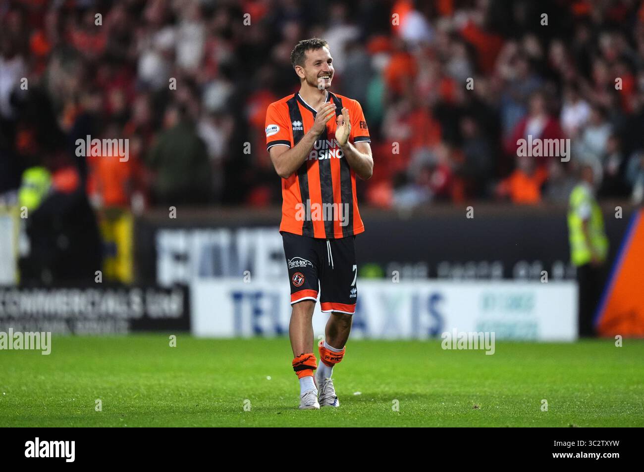 Dundee United's Kristijan Trapanovski applauds the fans following the ...