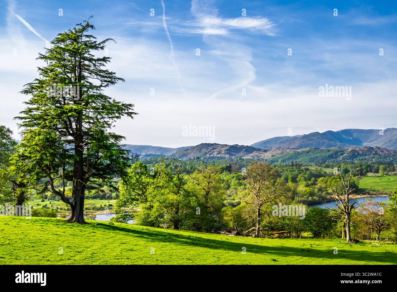 Farms and Fields over Lake District, Townend house, Troutbeck ...