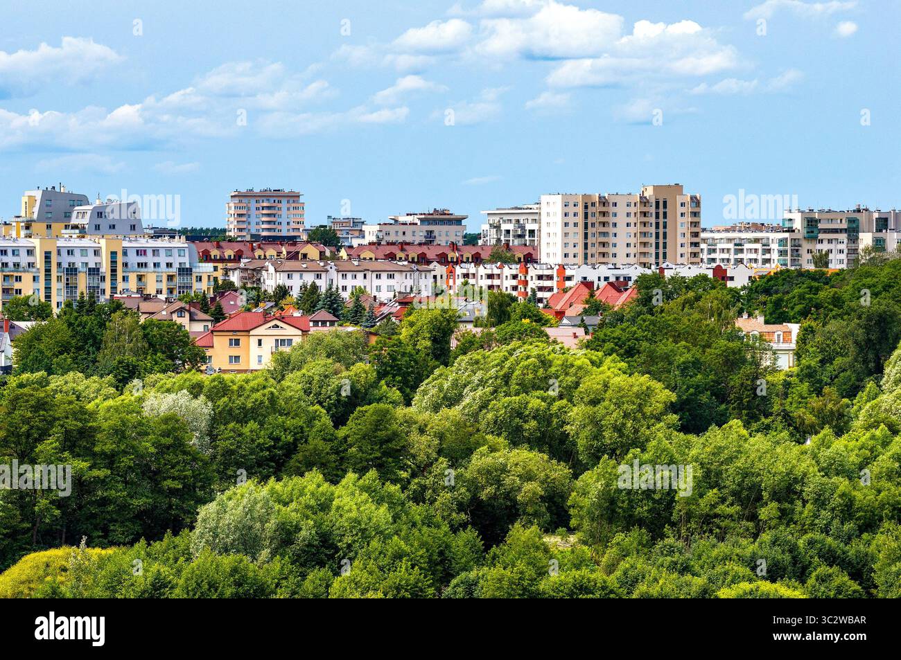 Warsaw, Poland - June 08, 2026: Panoramic view of Ursynow residential ...