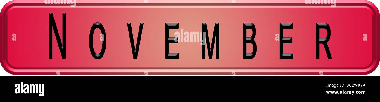 Banner button with the month November written on it. Vector ...