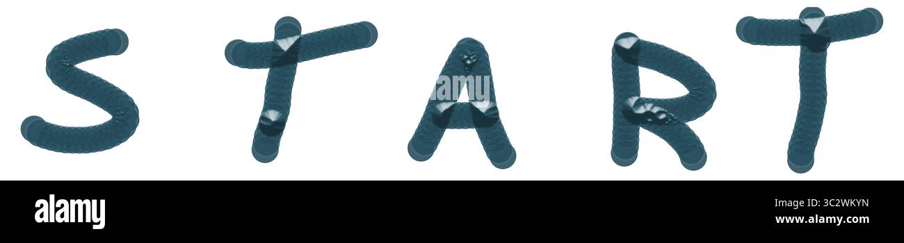 The word Start written in dark cyan. Icon for web projects ...