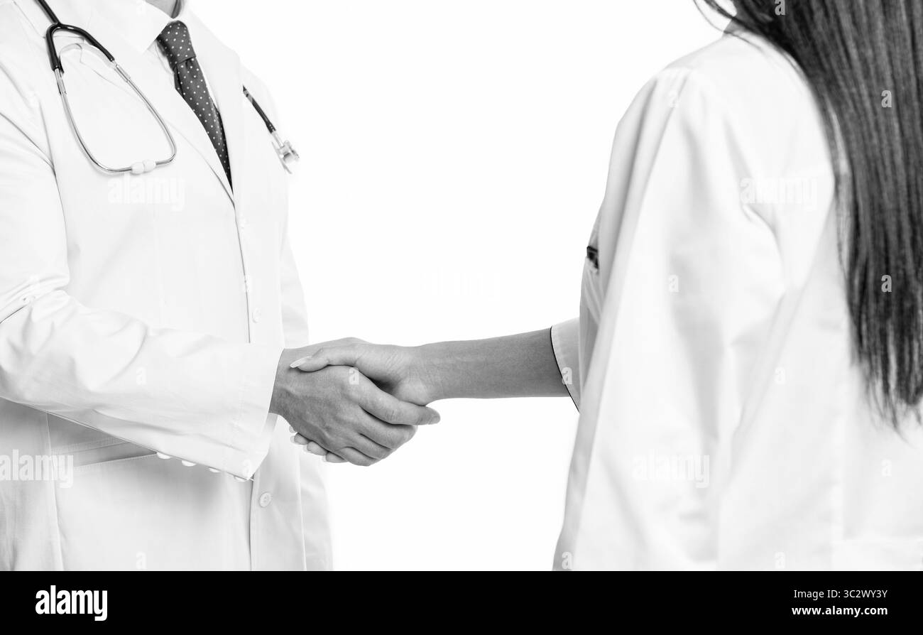 successful treatment. doctor handshake with nurse. two doctor shaking ...