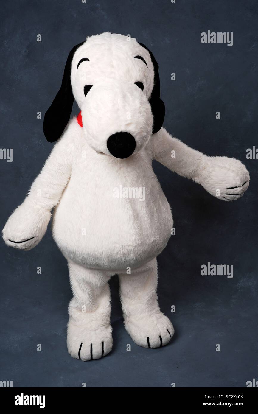 A person dressed as the character Snoopy poses for a portrait to promote the 75th anniversary of ...