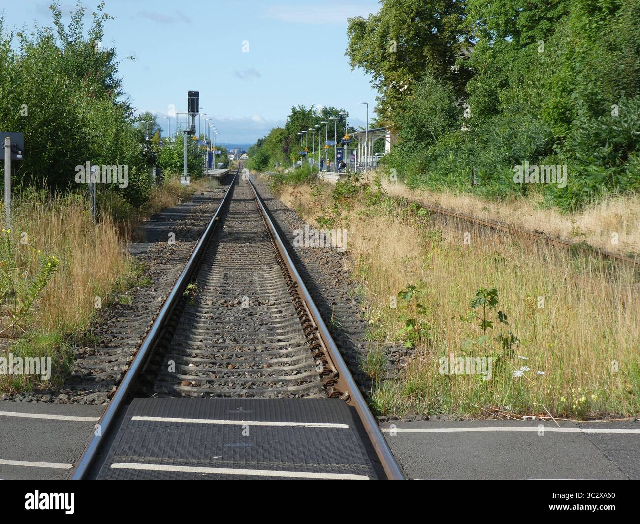 Schienen der Deutschen Bahn, Bahnstrecke, Gleise, Gleisbett ...