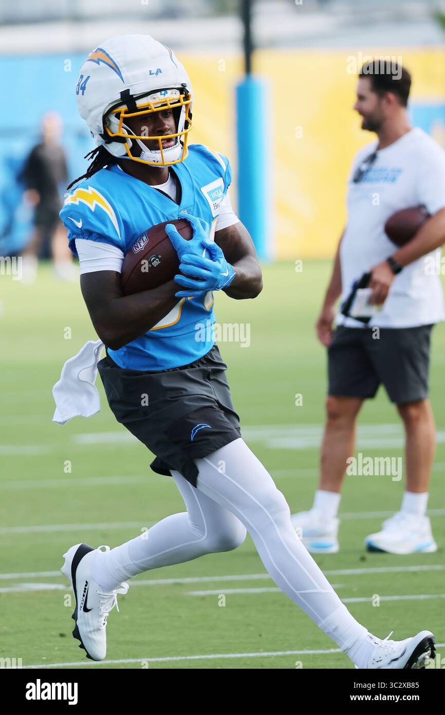 Los Angeles Chargers wide receiver KeAndre Lambert-Smith (84) runs with ...