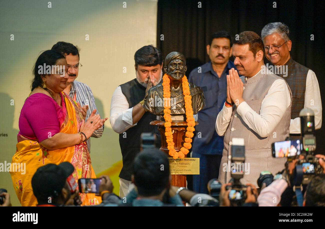 NEW DELHI, INDIA - JULY 24: Maharashtra Chief Minister Devendra Fadnavis, Cabinet Minister Uday ...