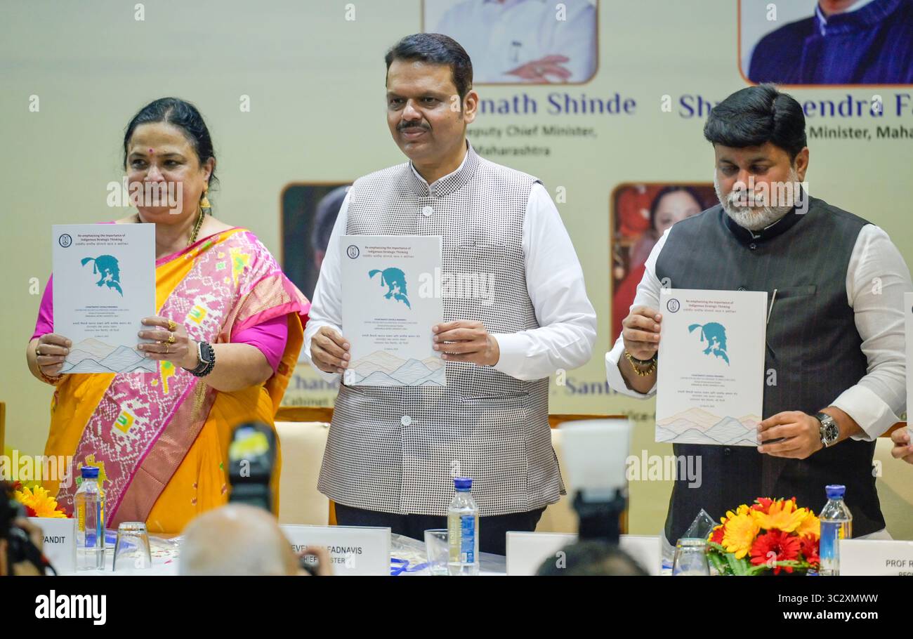 NEW DELHI, INDIA - JULY 24: Maharashtra Chief Minister Devendra Fadnavis, Maharashtra Cabinet ...