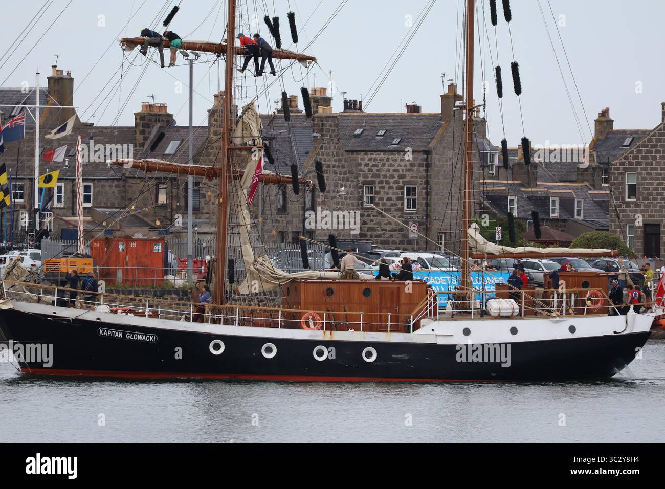 Aberdeen Harbour, Scotland 17th July 2025.Close up photo of Crew and ...