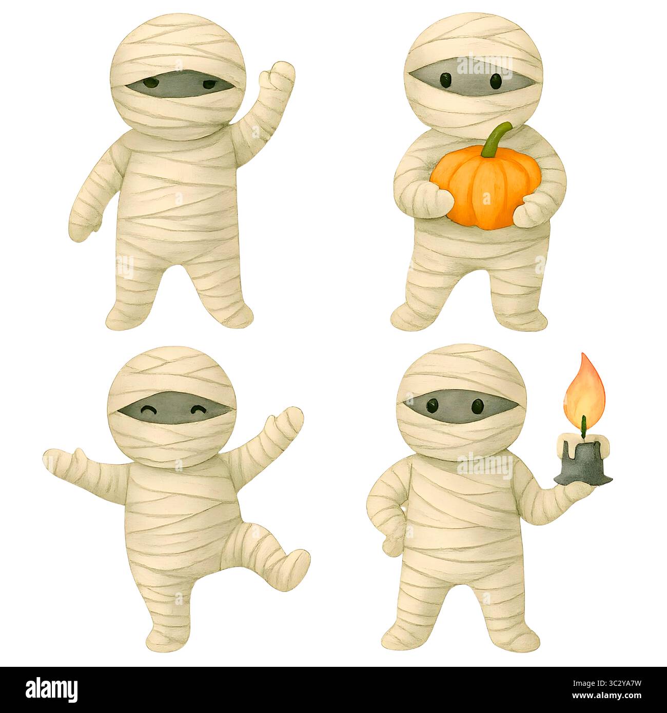Hand Painted Halloween Clipart – Cute Ghosts, Props & Spooky Objects in ...