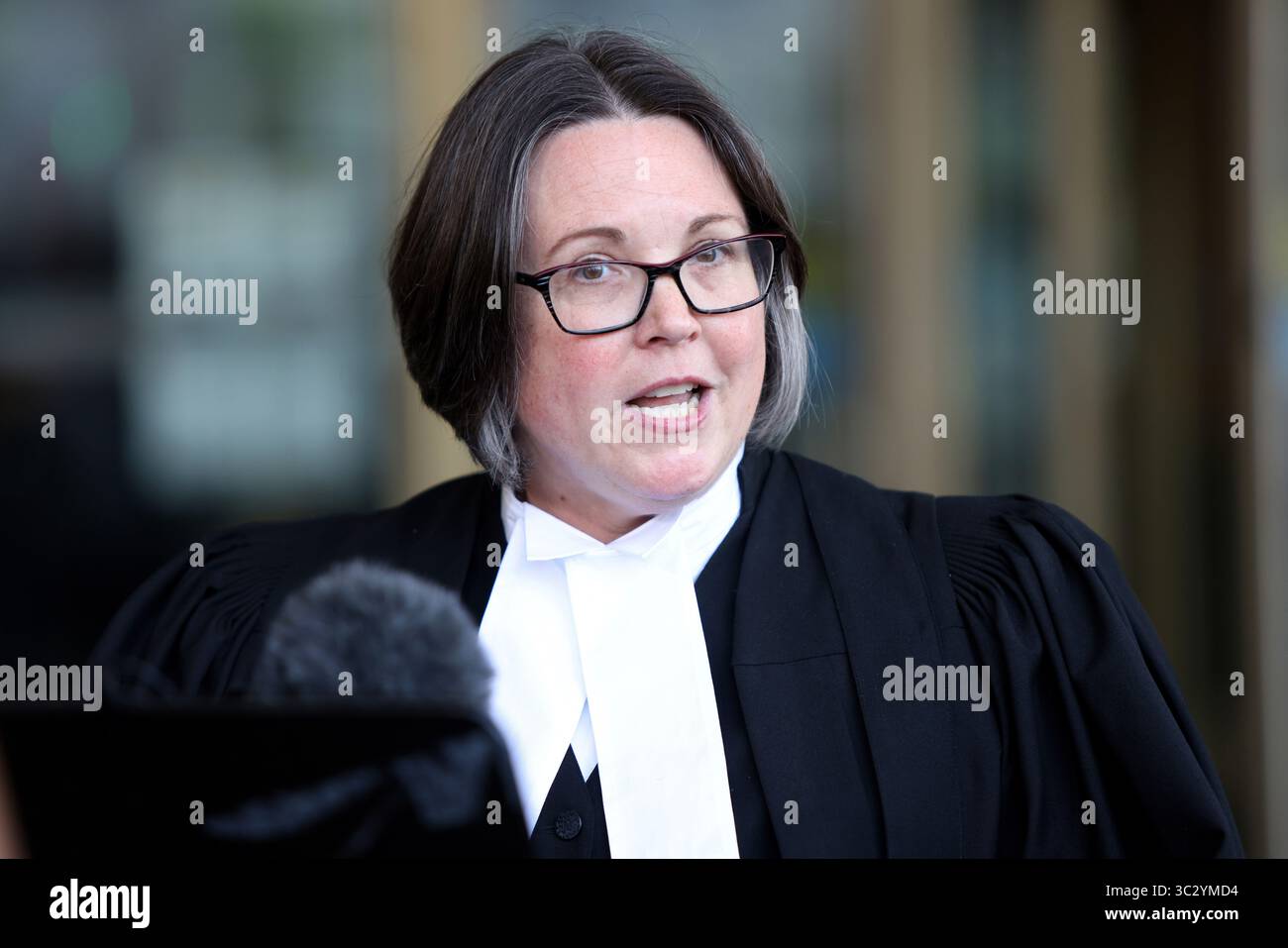 Crown Attorney Meaghan Cunningham speaks to reporters outside the ...