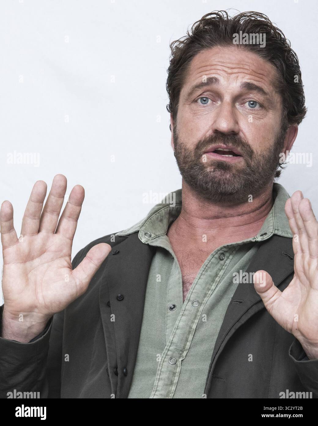 August 16, 2019, Hollywood, California, USA: GERARD BUTLER promotes the ...