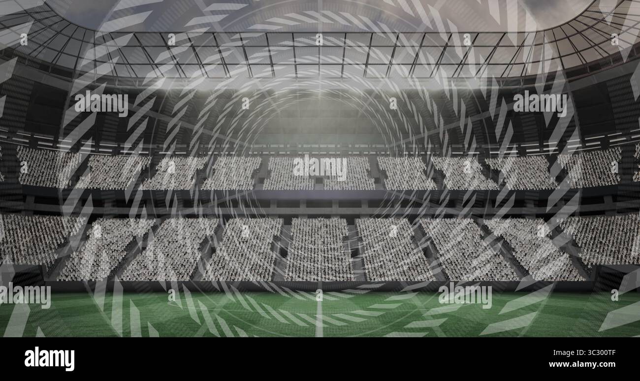 Displaying sports stadium showcasing lush green turf, white field ...