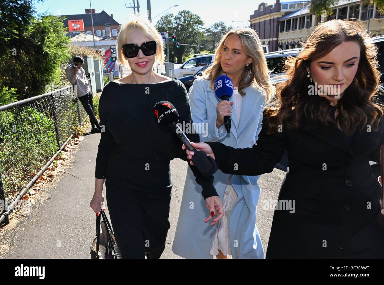 Zali Burrows (left), lawyer for Bruce Lehrmann is seen arriving at the ...