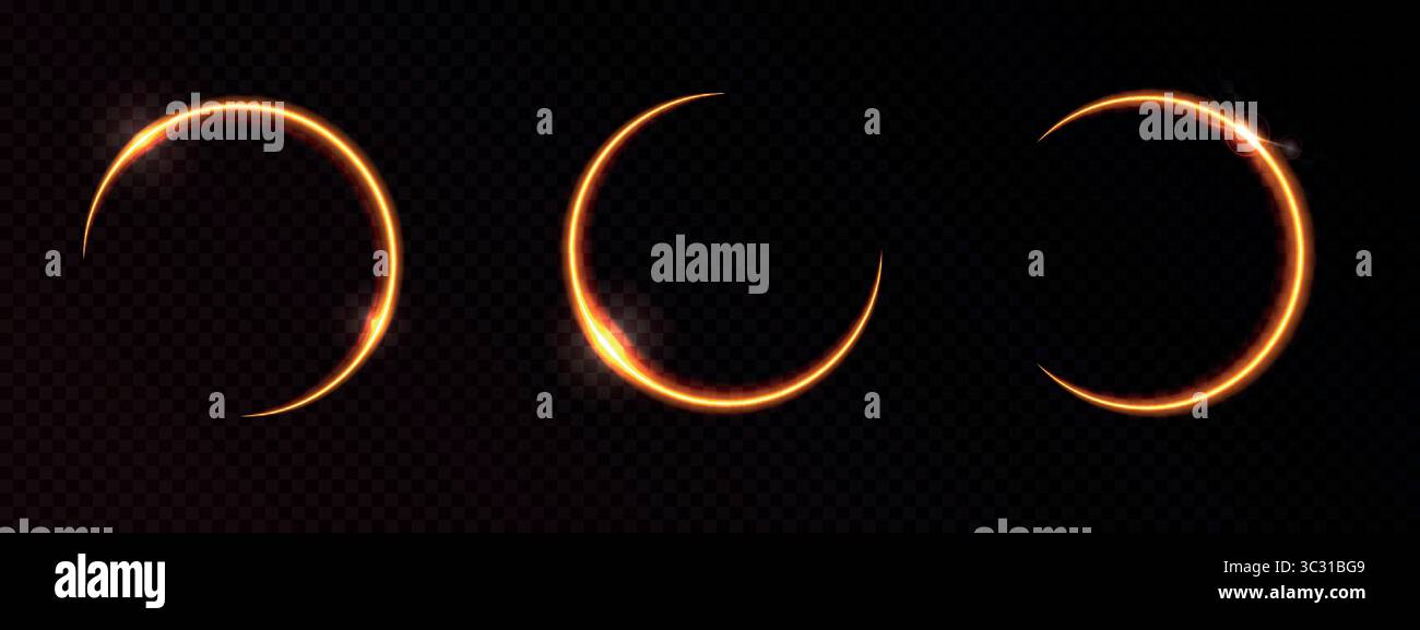 Halo effect, light ring glowing in a solar eclipse Stock Vector Image ...