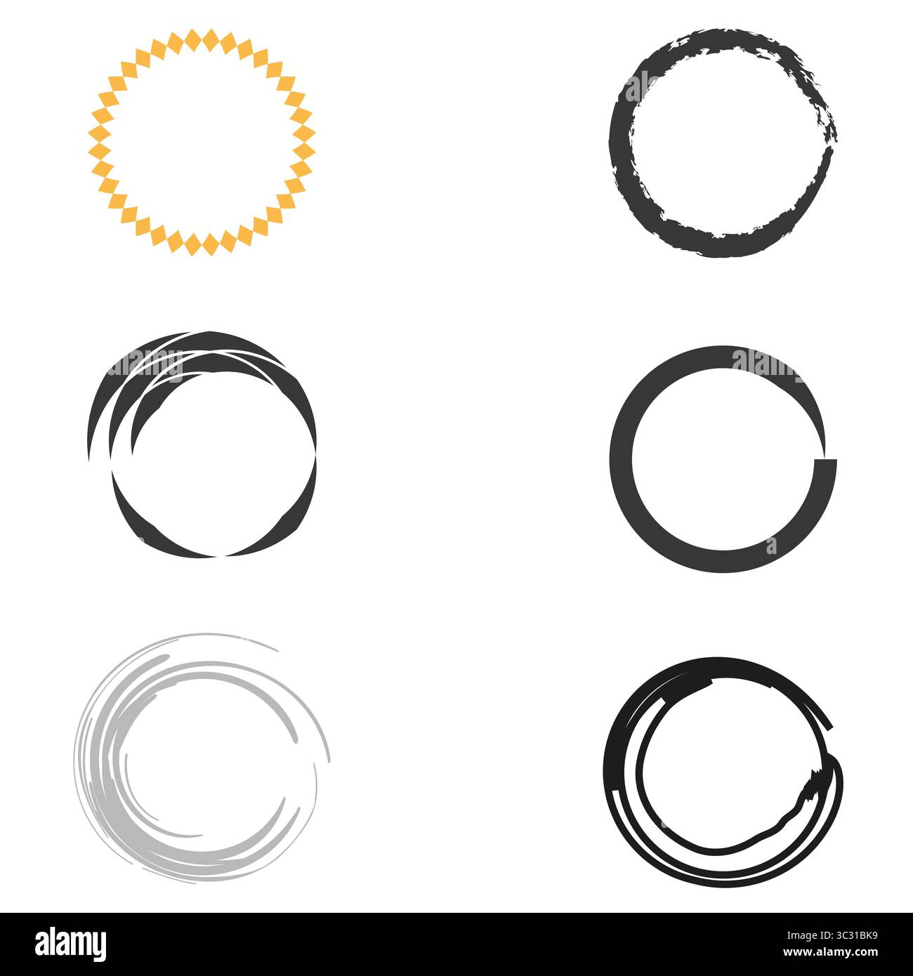 Circle orbit icon. Planetary ring symbol. Vector halo graphic. Yellow ...