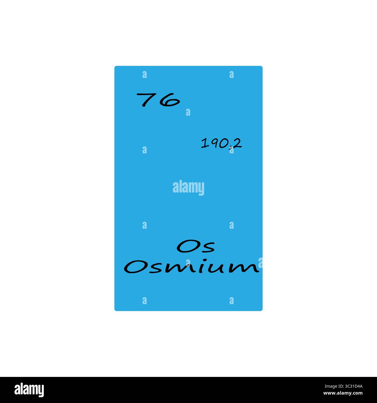 Osmium element illustration. Seventy six atomic number. Chemical symbol ...