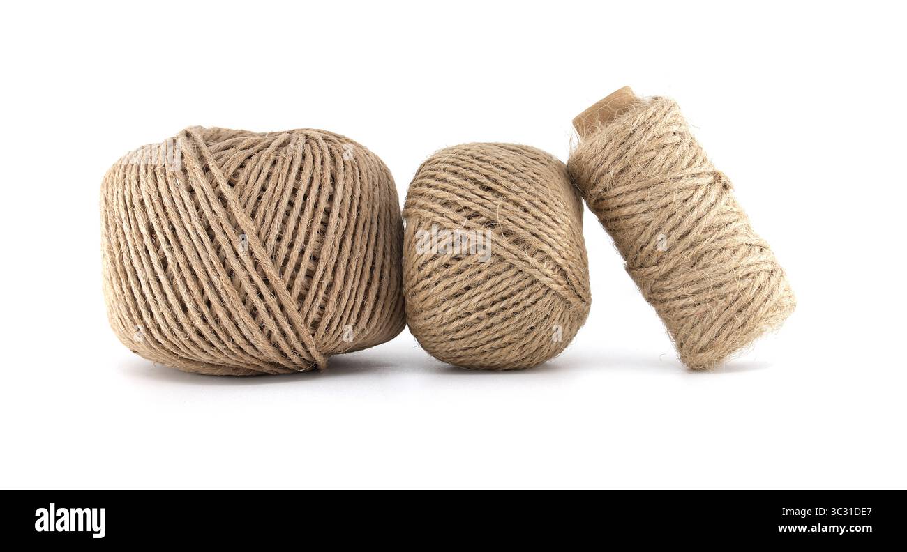 Three spools of natural twine, perfect for crafting, gardening, or ...