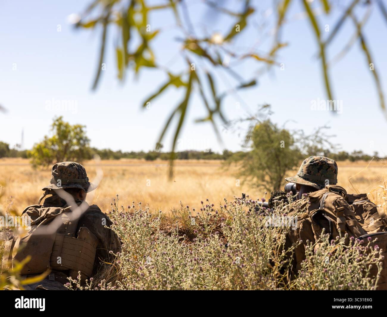 U.S. Marine Corps Cpl. Gabriel Stoy, left, a team leader, and Lance Cpl ...