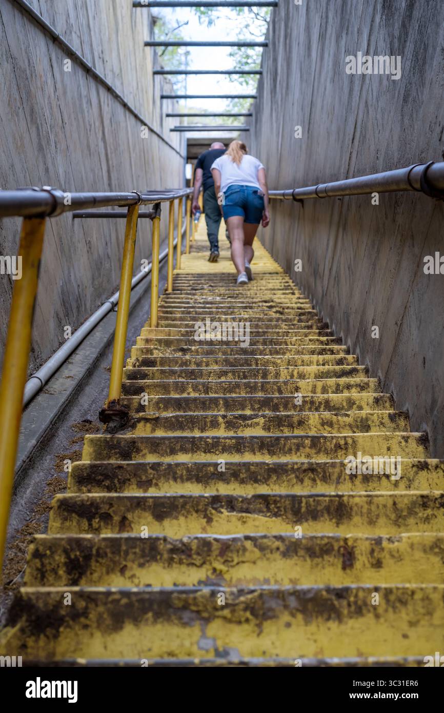 Stairs up to the top of the concrete Fire Control Station Battery 407 ...