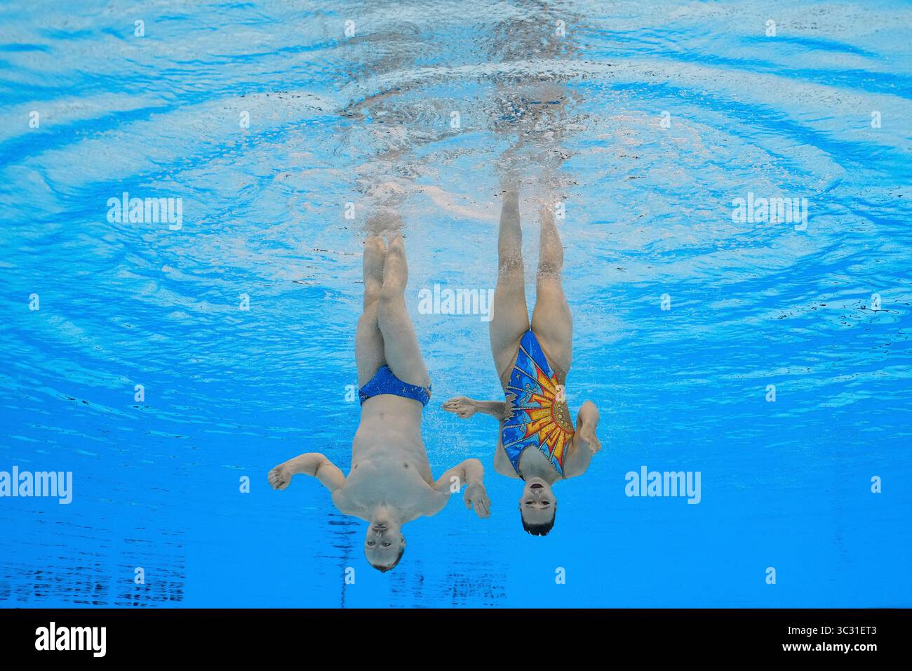 Maria Denisov and Frithjof Seidel of Germany compete in the mixed duet ...