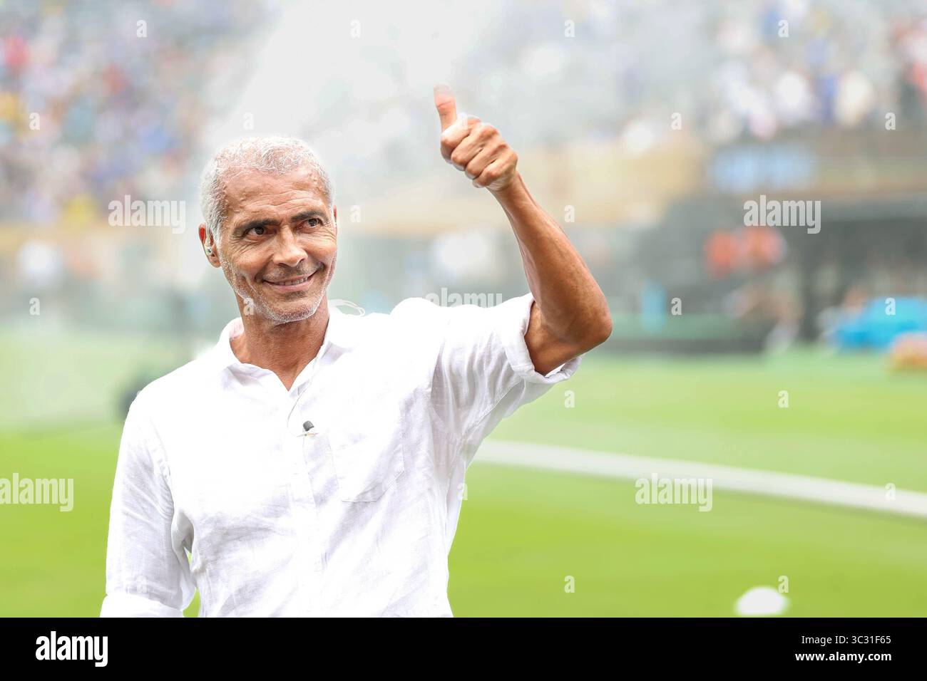 Former Brazilian soccer player Romário is seen during the match between ...