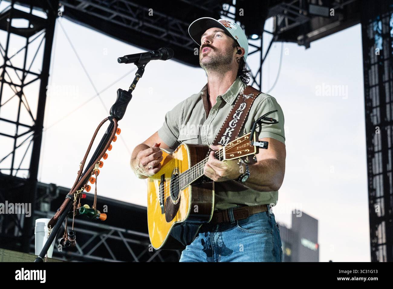 Riley Green performs with his band at Pier 17 Rooftop as part of Damn ...