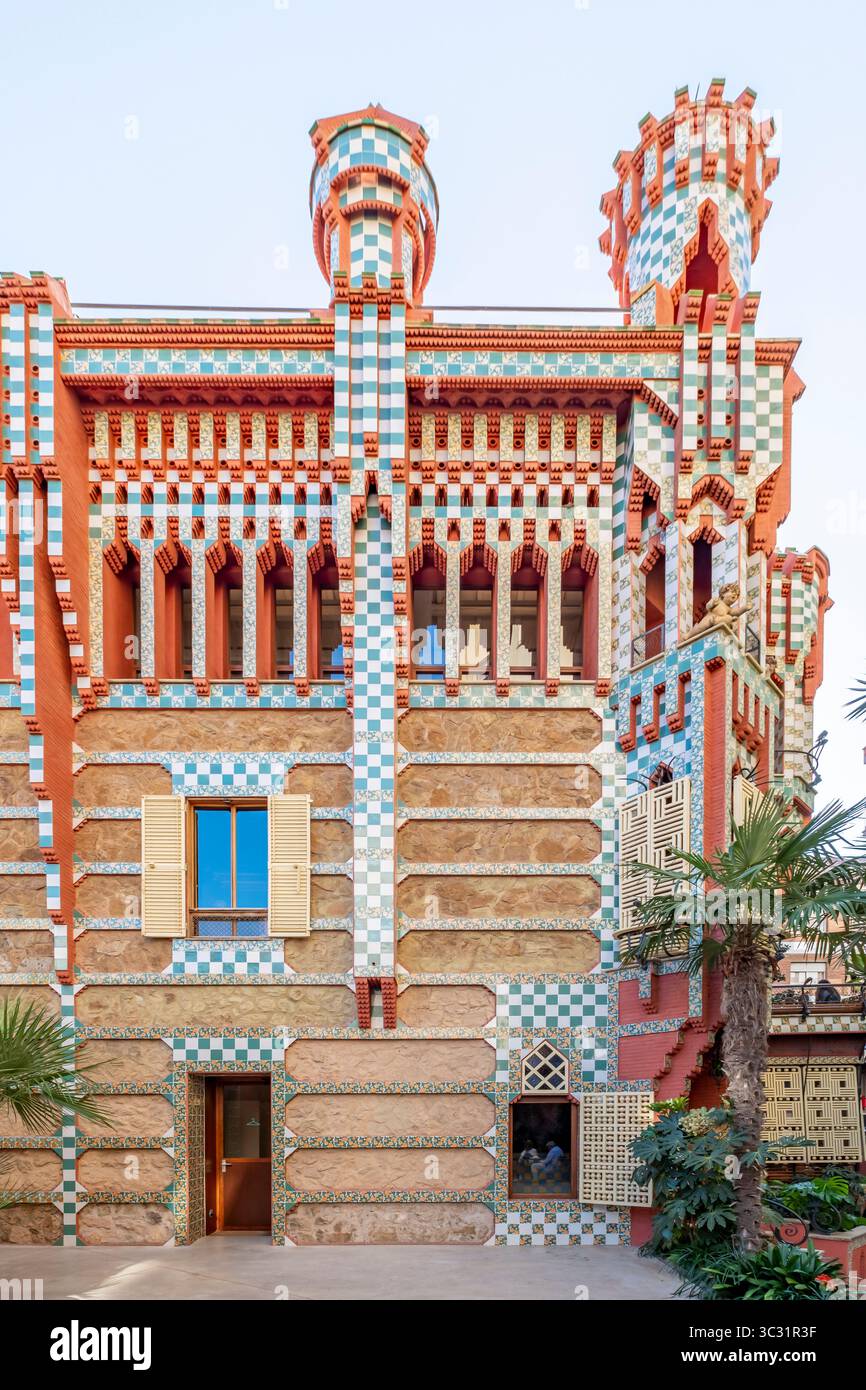 Casa Vicens Facade Showcasing Antoni Gaudi Early Modernist Architecture ...