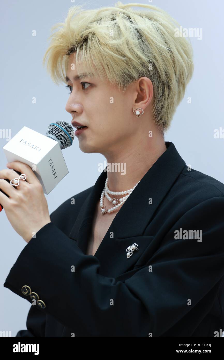 Chinese actor and singer Ren Jialun attends an activity in Shanghai ...