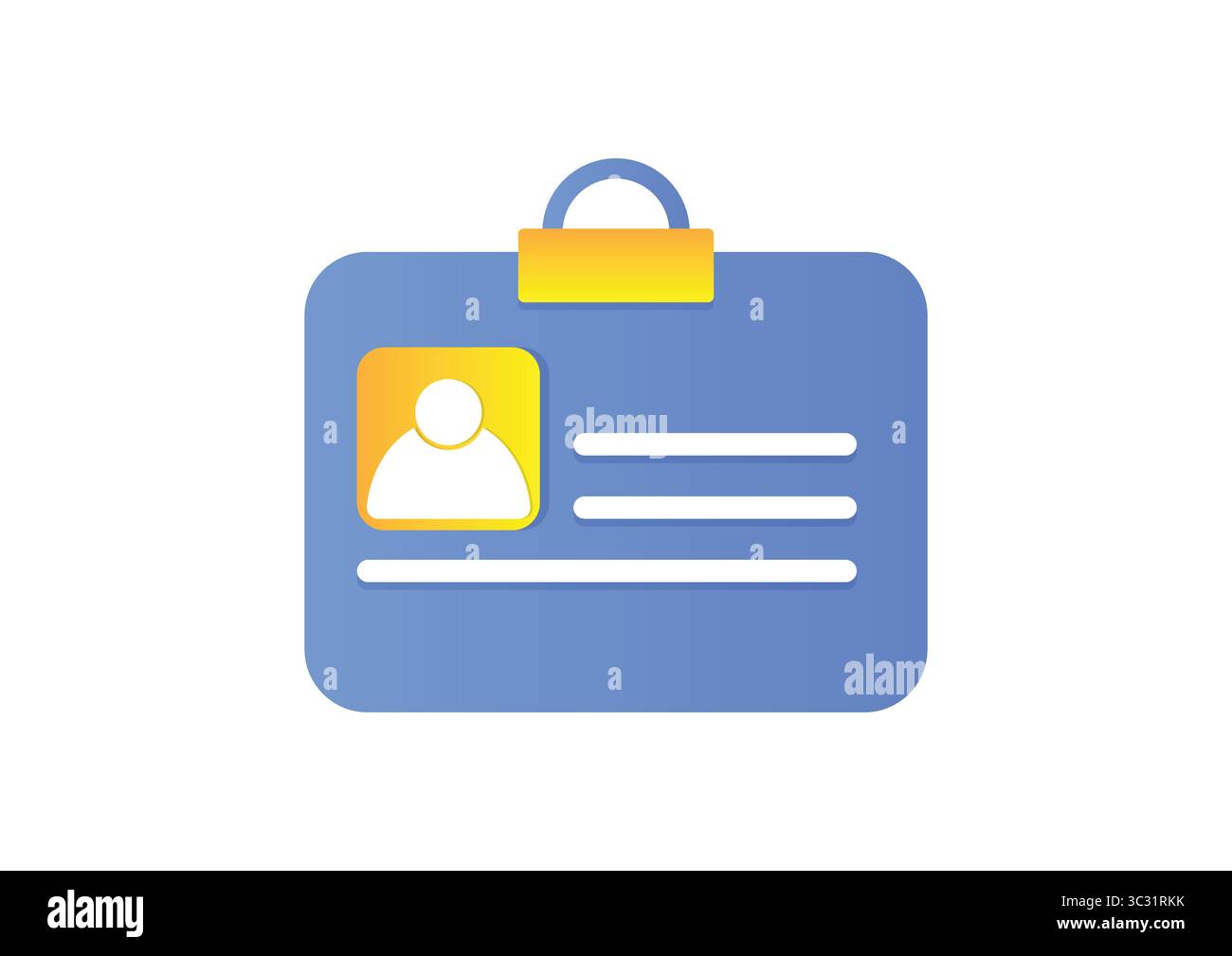 Blue ID Card Icon – Flat Identification Badge Vector Design Stock ...