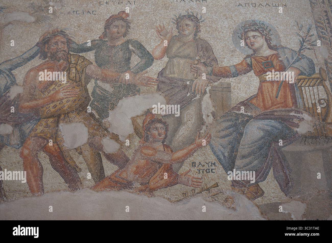 Fragment of mosaic art that depict story from ancient mythology ...