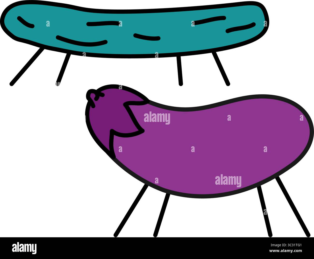 line art illustration of shoryouma spirit animals for Obon, simple ...