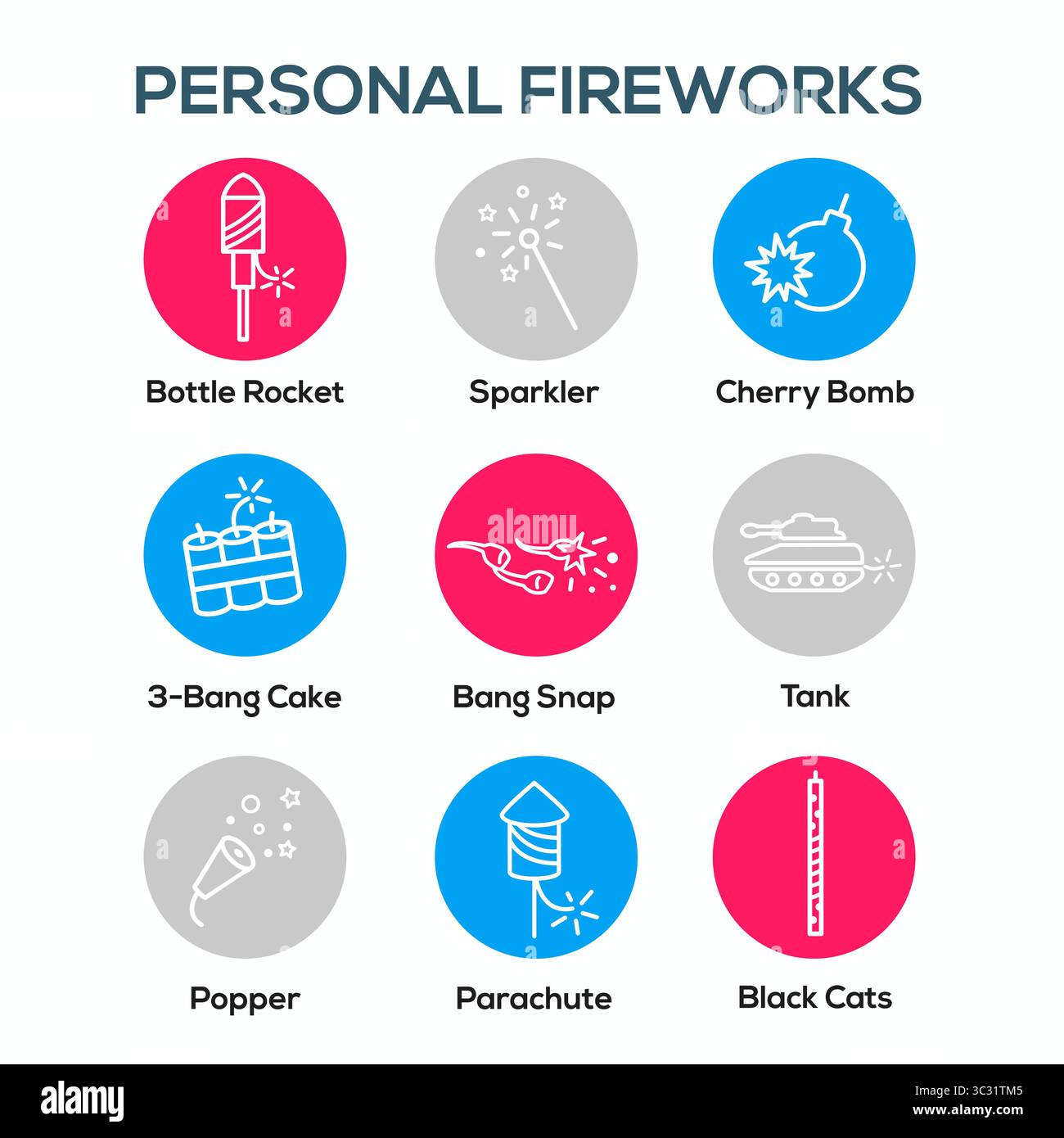 Pyrotechnic display fireworks burst Cut Out Stock Images & Pictures - Alamy