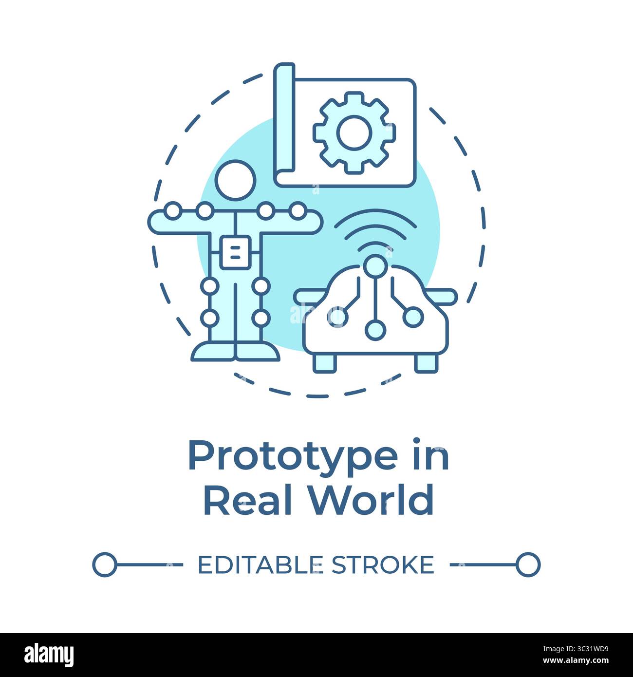 Prototype in real world soft blue concept icon Stock Vector Image & Art ...