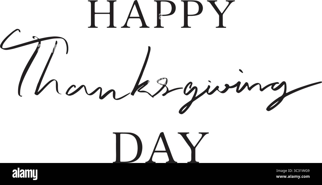 Happy thanksgiving day text font calligraphy hand written lettering ...