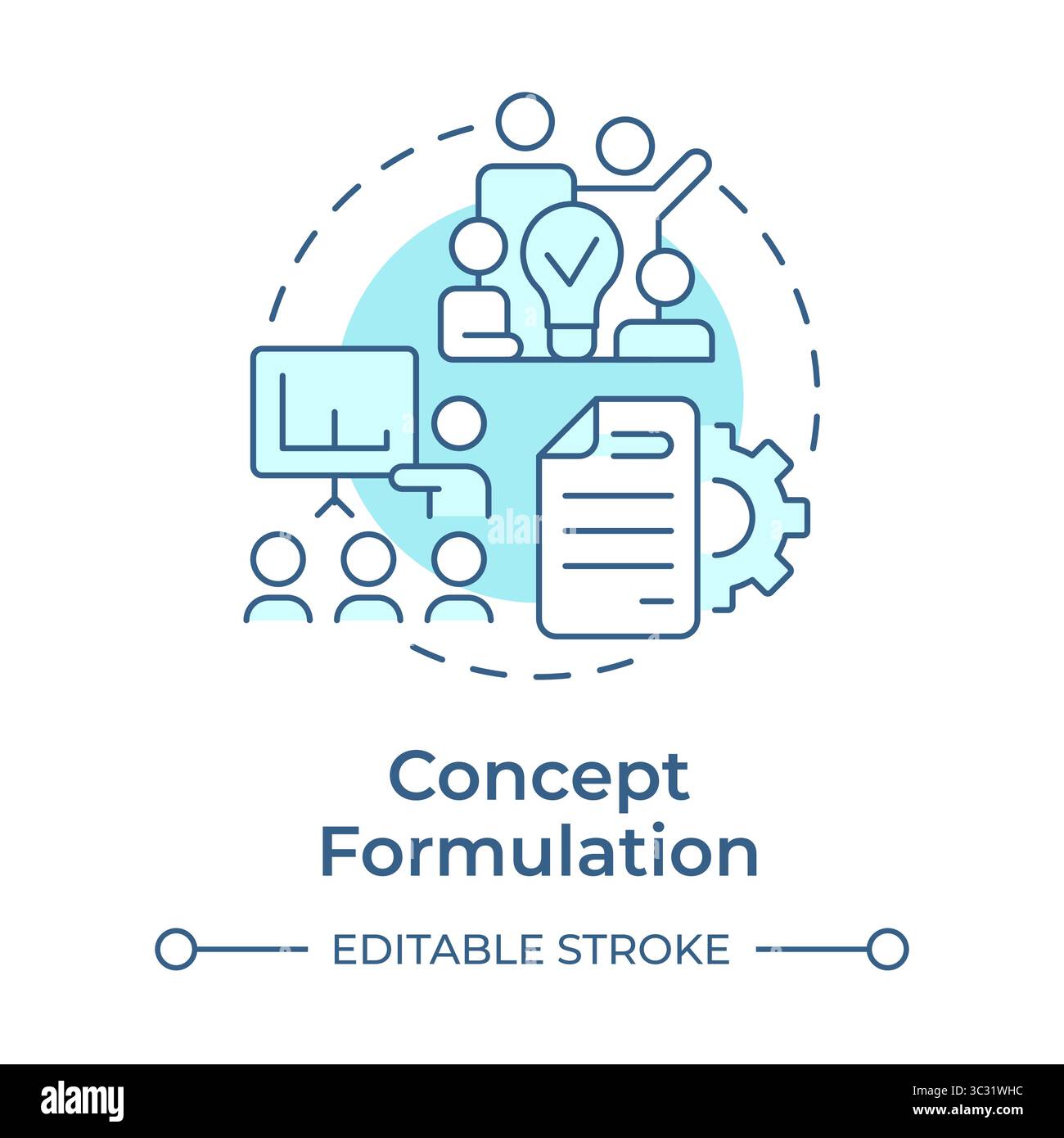 Concept formulation soft blue concept icon. Potential application ...