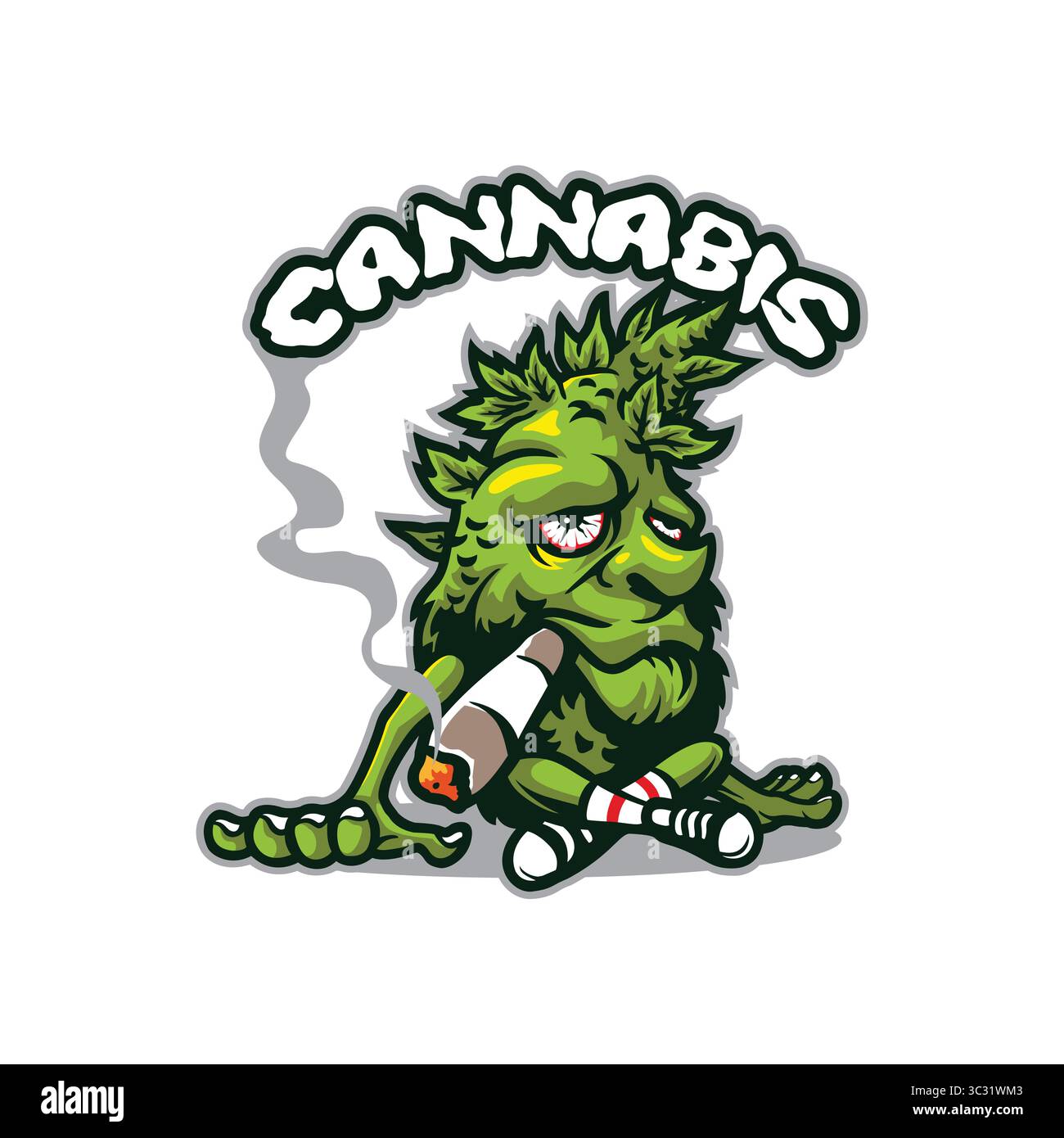 Cannabis mascot logo design vector with modern illustration concept ...