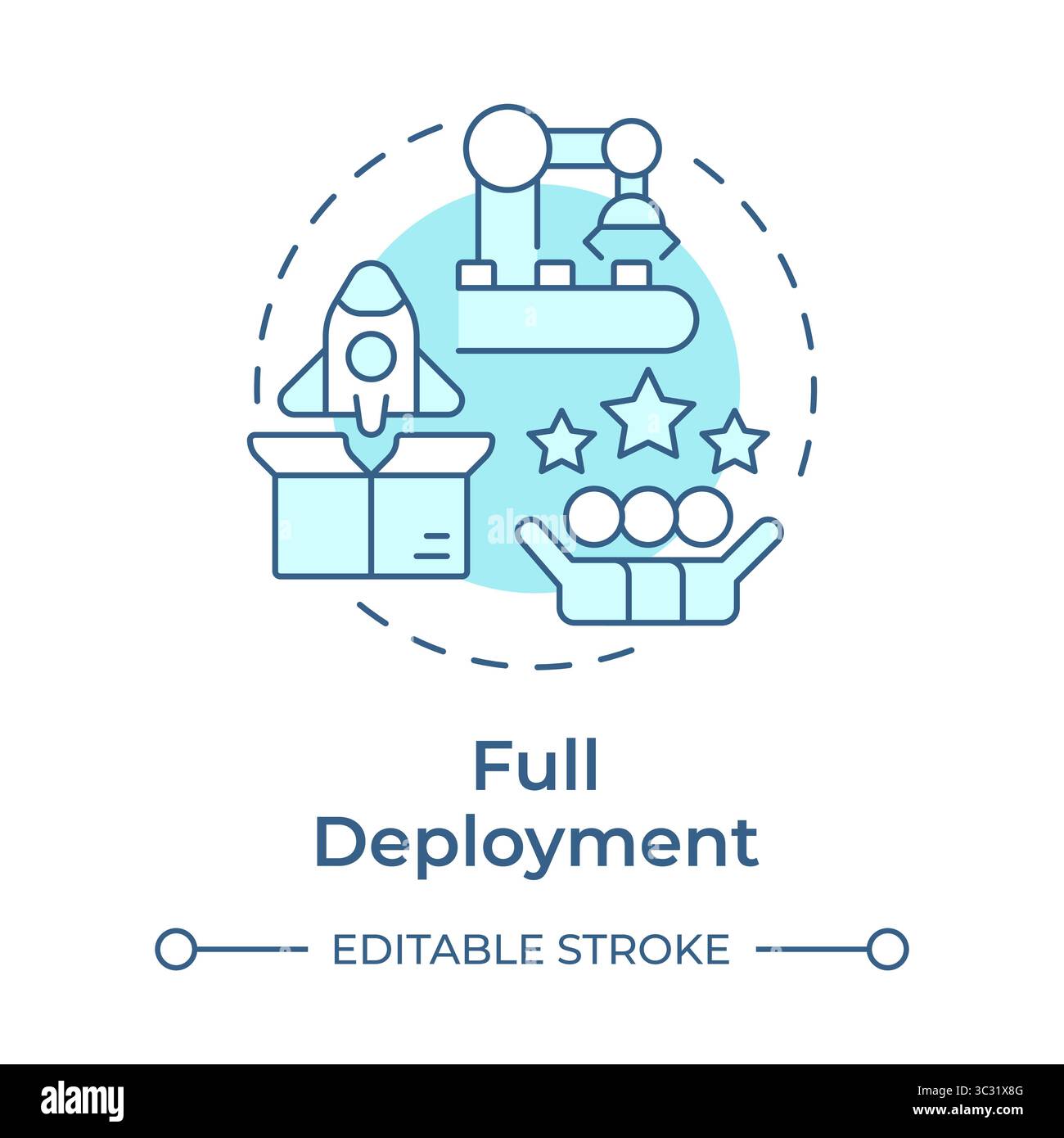 Full deployment soft blue concept icon Stock Vector Image & Art - Alamy