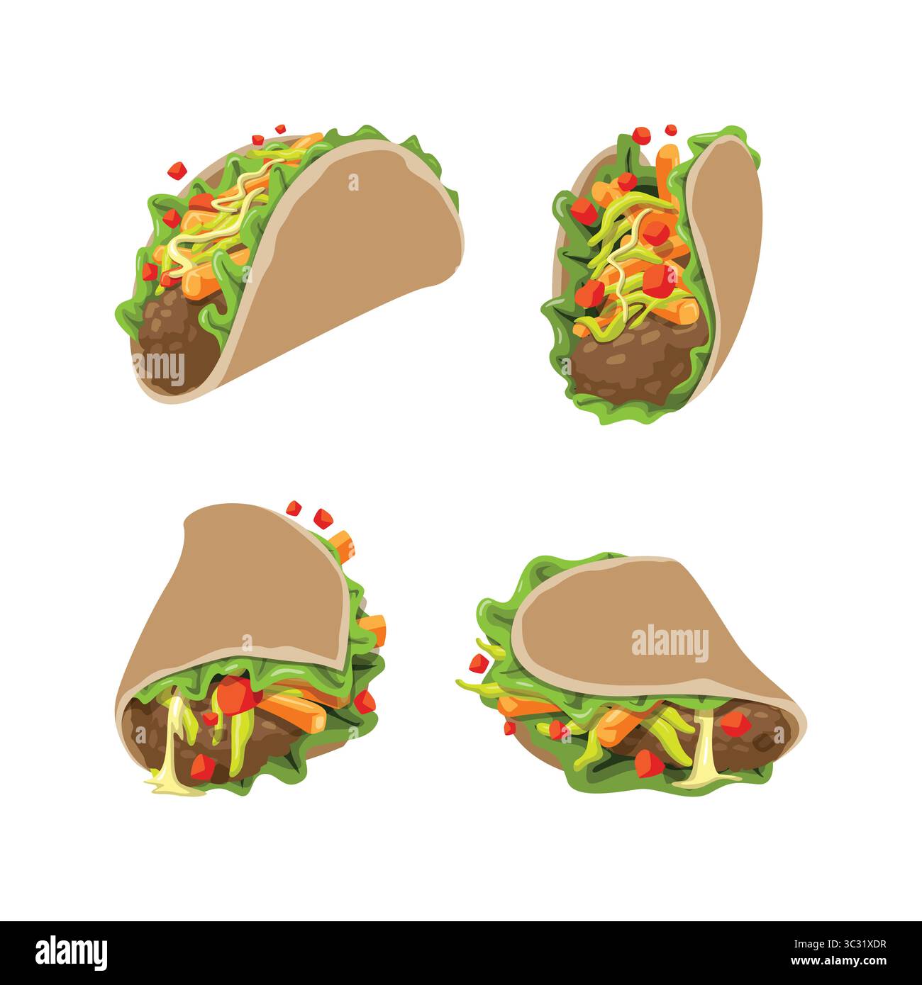 Vegetable taco icon flat Stock Vector Images - Alamy