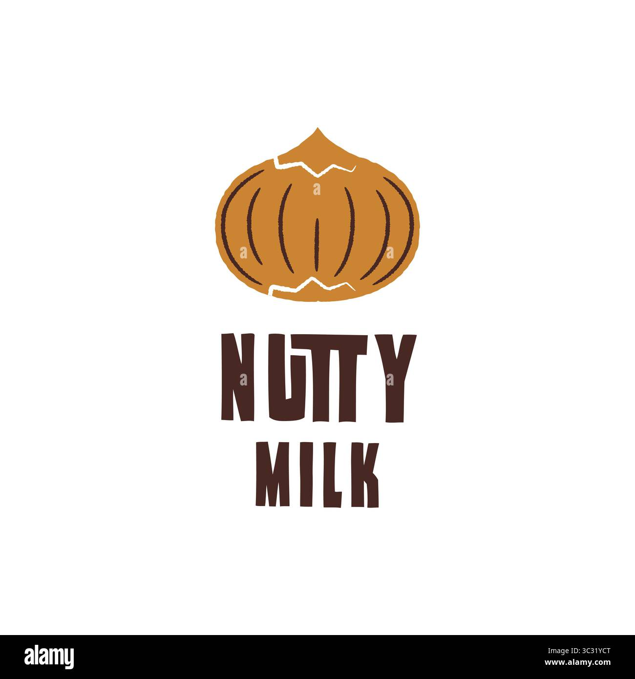 Nutty Milk Logo Stock Vector Image & Art - Alamy