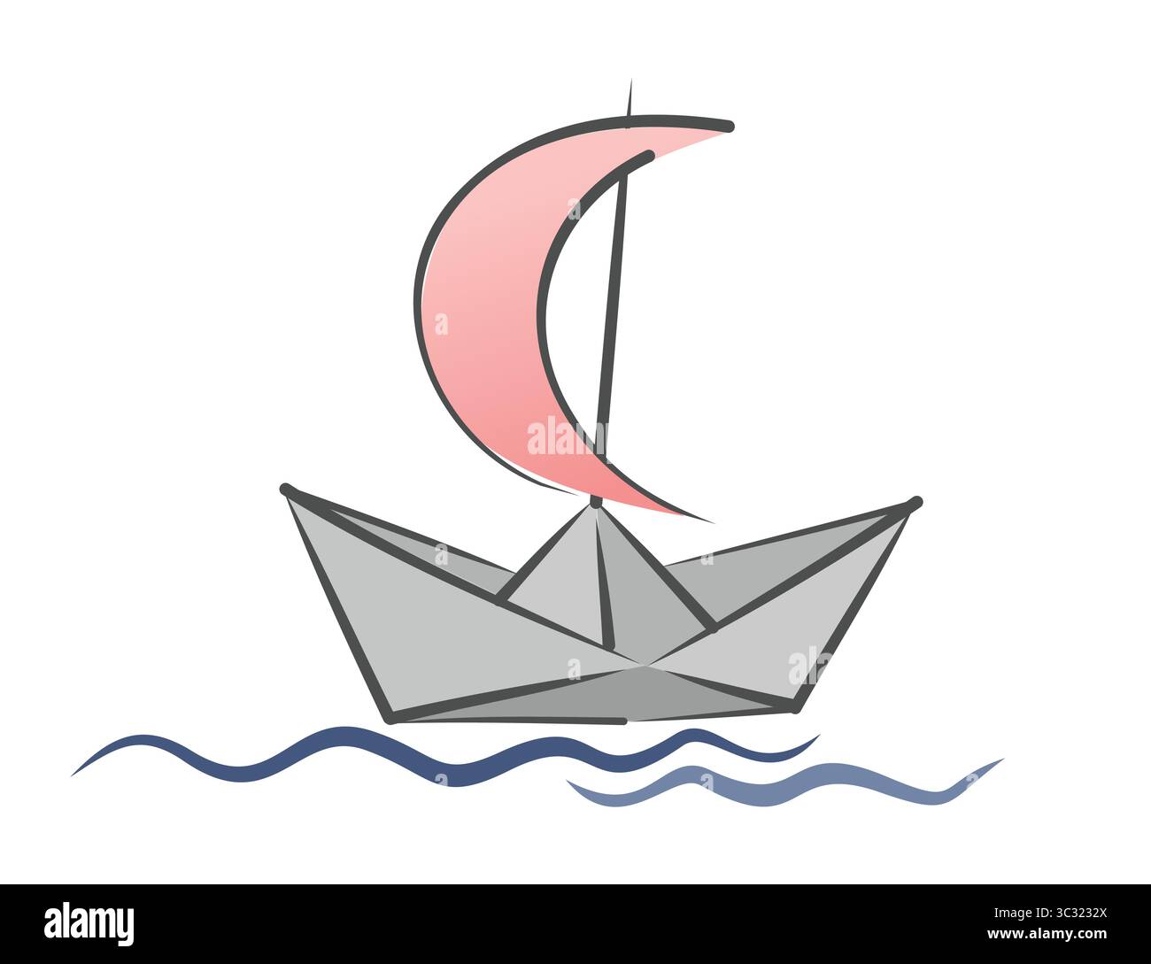 Drawing of the paper boat with a sail Stock Vector Image & Art - Alamy