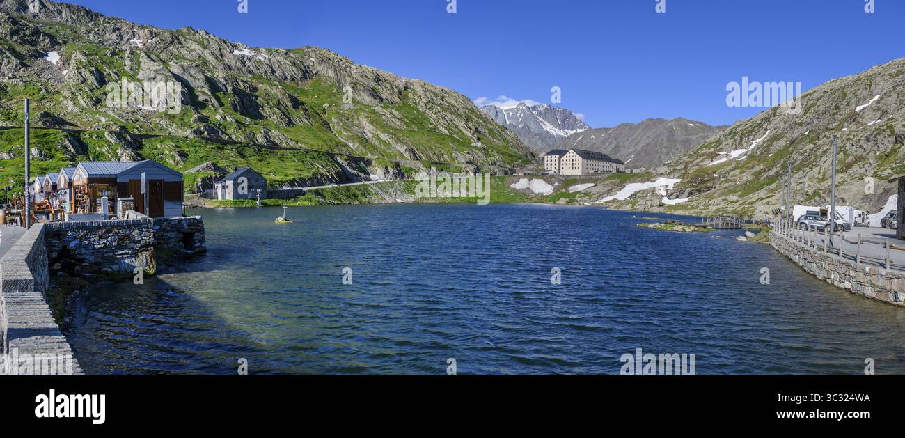 Panoramic photo of mountain lake Alpine lake Lac du Grand Gd Saint St ...