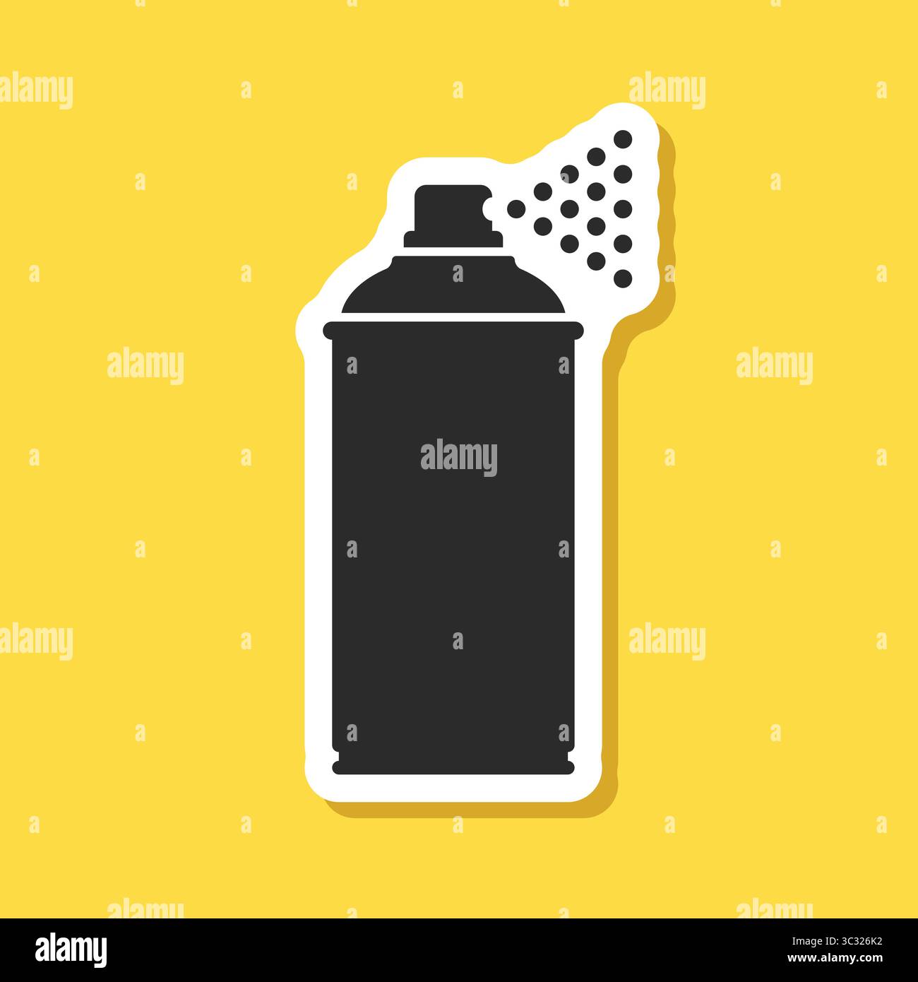 Spray can sticker icon in flat style. Aerosol bottle vector ...